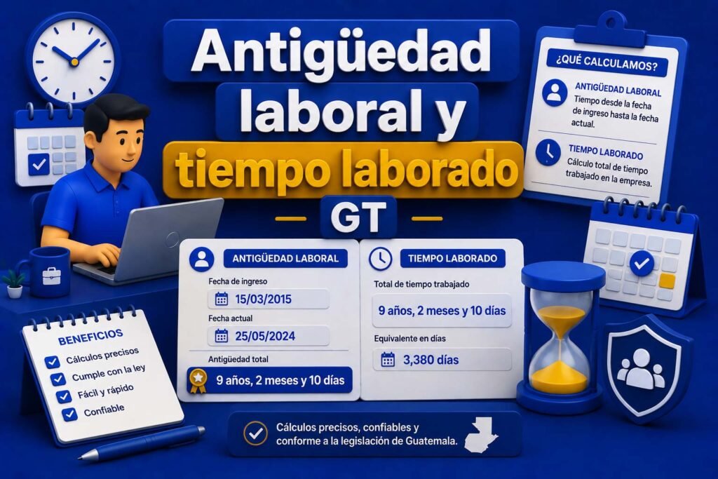 Diferencia entre antigüedad laboral y tiempo laborado en Guatemala
